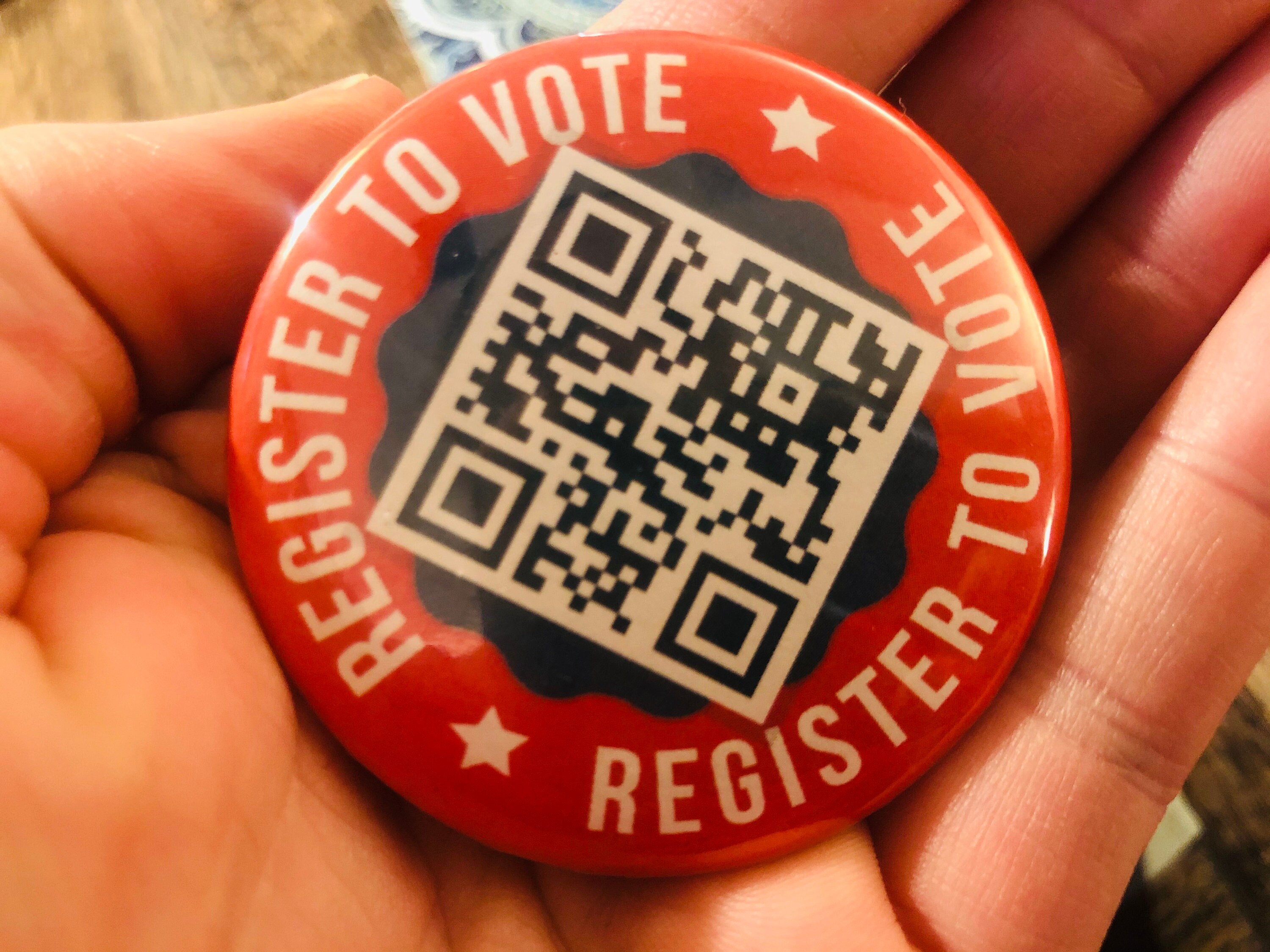 Voter Registration QR Code GOTV — 2.25" Pinback Pin Button | Badge ...