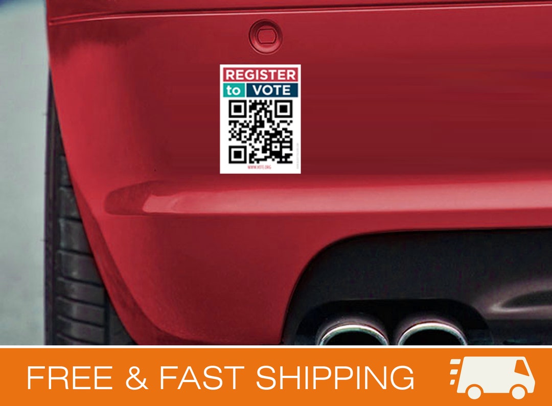 Register to Vote QR Code 3x4 Removable Bumper Sticker FREE Shipping ...