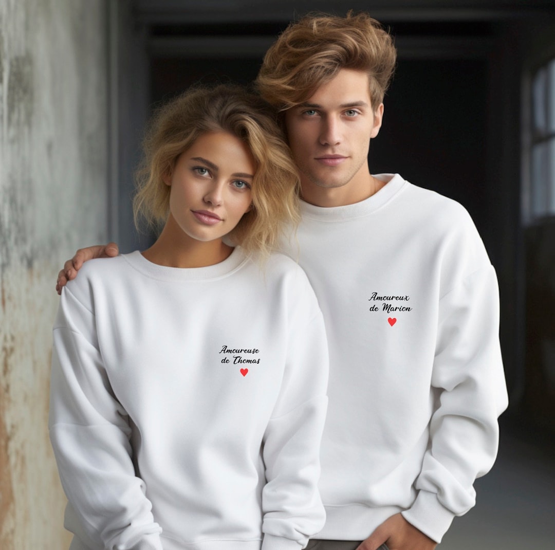 Couple Sweatshirt in Love, Matching Couple Sweatshirt Valentine's Day ...