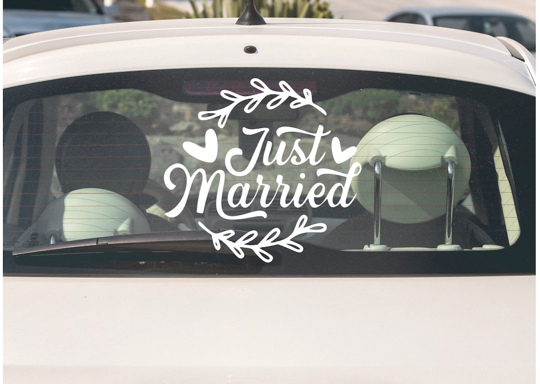 Just Married Wedding Car Sticker, Car Decoration, Wedding Decoration - Etsy