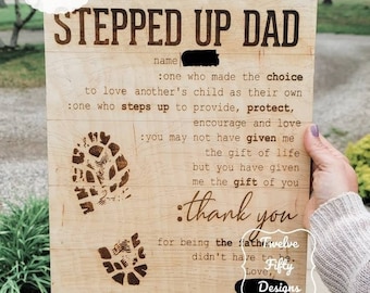 Stepped up Dad, Stepdad, Step Father, Sign, SVG, Laser File, Glowforge ...