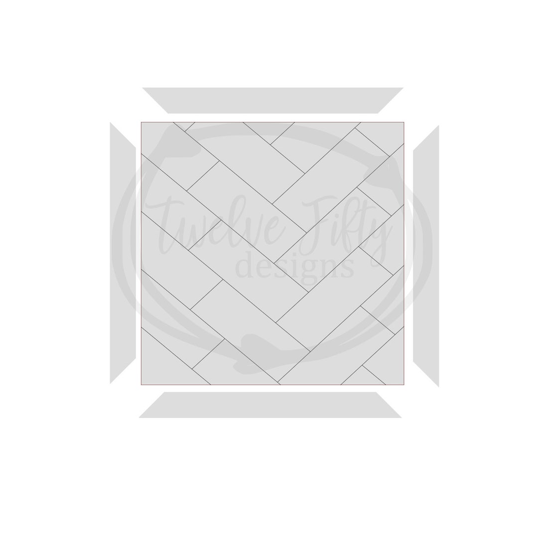 Herringbone Square With Miter Frame, Glowforge SVG - Etsy