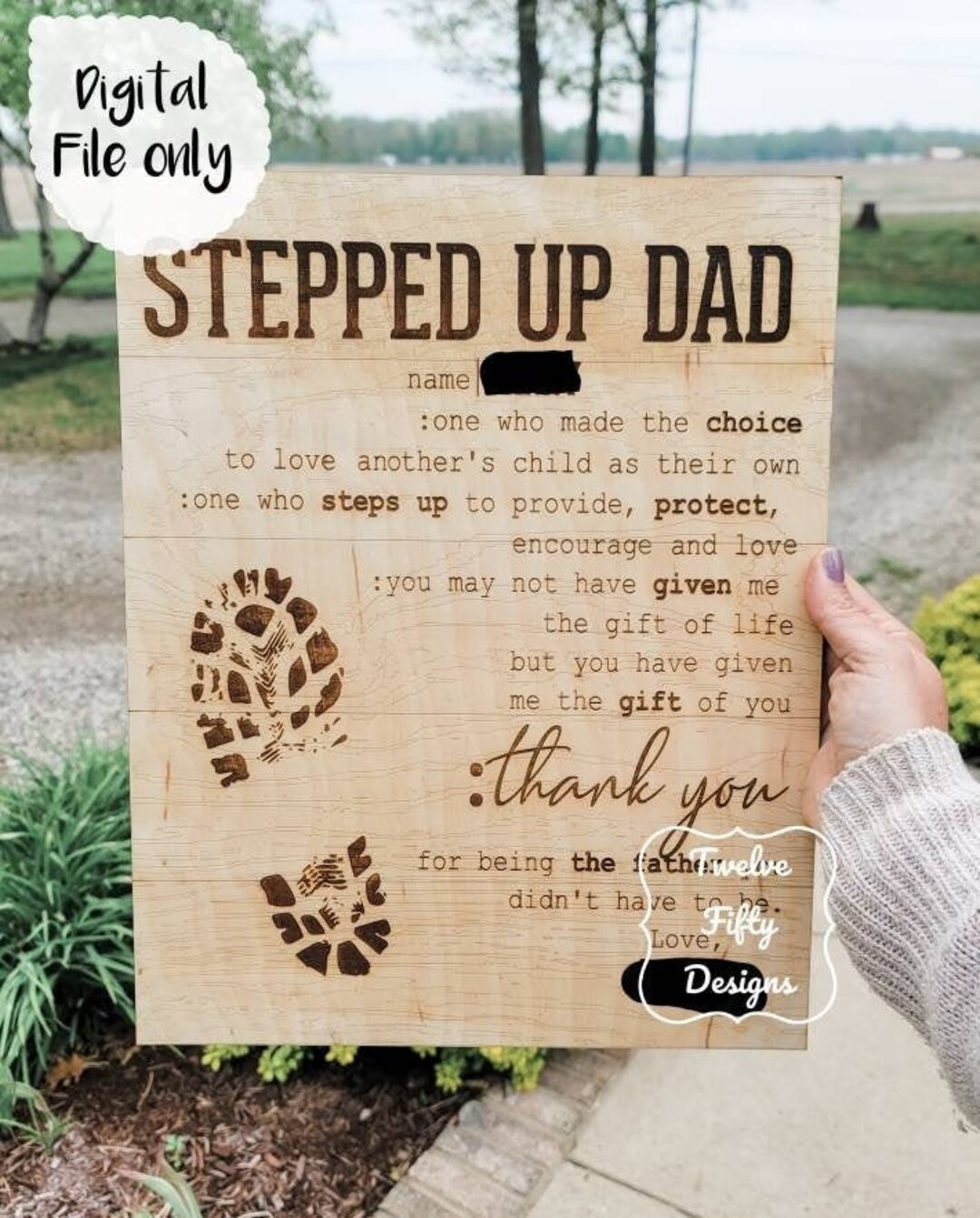 Stepped up Dad, Step Dad, Fathers Day, SVG File, Digital File ONLY ...