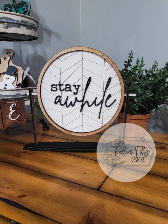 Welcome Reversible Sign Glowforge Laser Cut Welcomeish - Etsy