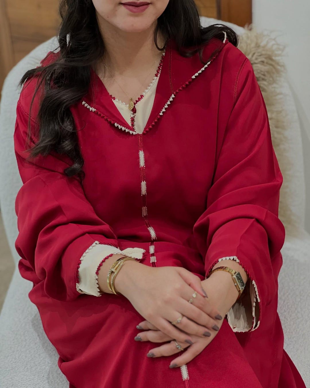 2 Pieces Moroccan Jellaba, Women's Jellaba, Embroidered Jalaba ...