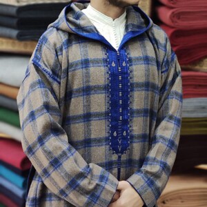Handmade Moroccan Men's Jellaba With Selham Traditional Wool Hooded ...