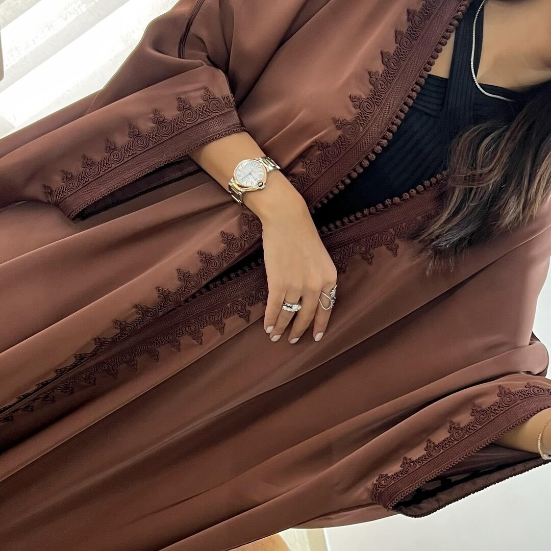 Custom Made Moroccan Abaya Dress – Dubai Abaya Kaftan, Handcrafted ...