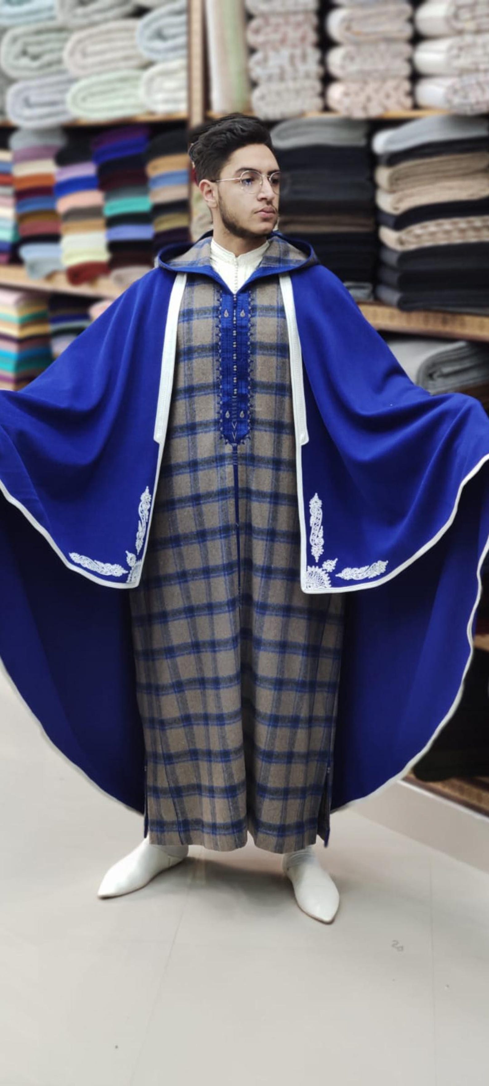 Handmade Moroccan Men's Jellaba With Selham Traditional Wool Hooded ...