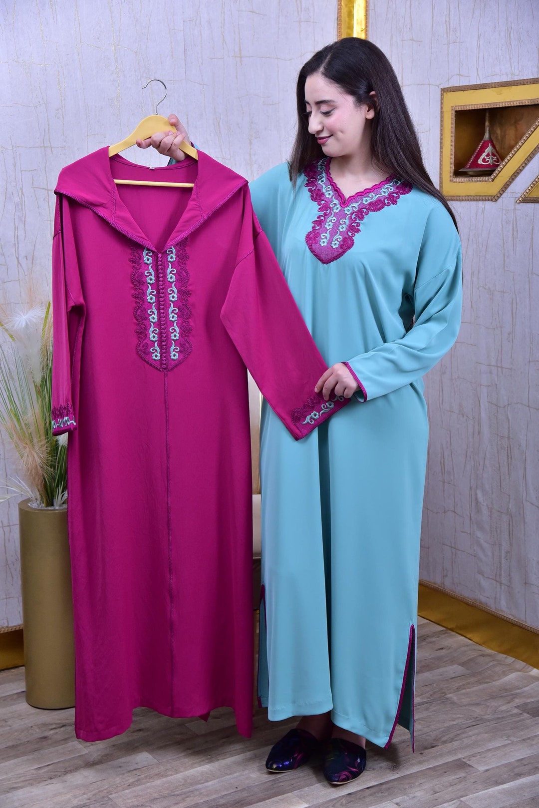 Classy Embroidered Moroccan Jellaba, Ramadan 2025 Djellaba, Eid Al Fitr ...