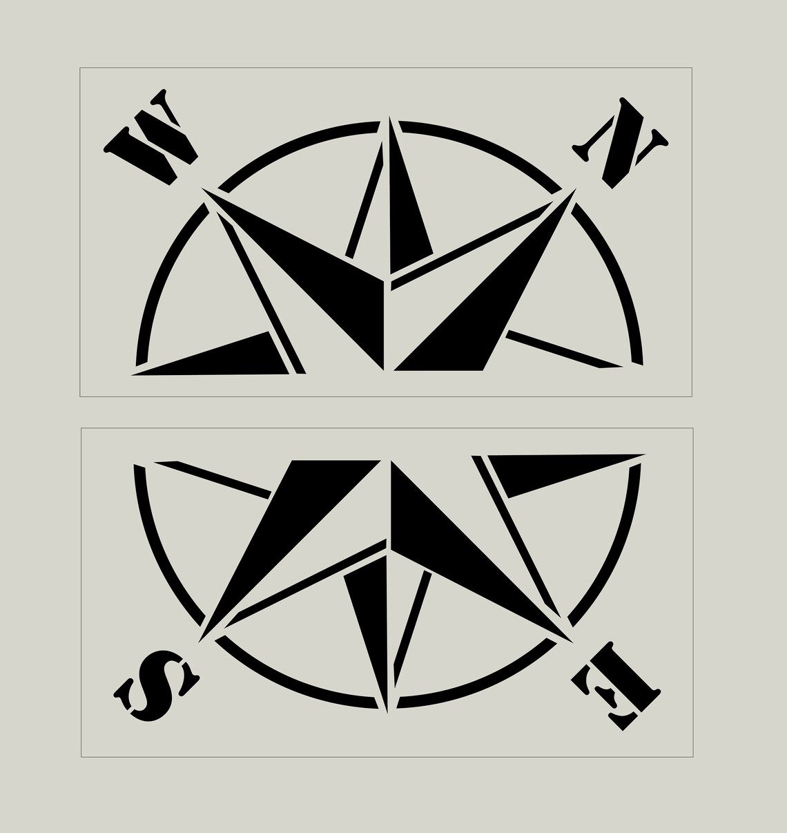 Large Compass Rose Stencil Size. Adhesive Vinyl (ref 72GT) - Etsy