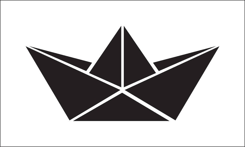 Boat stencil. Origami boat. Stencil origami ref 444 | Etsy
