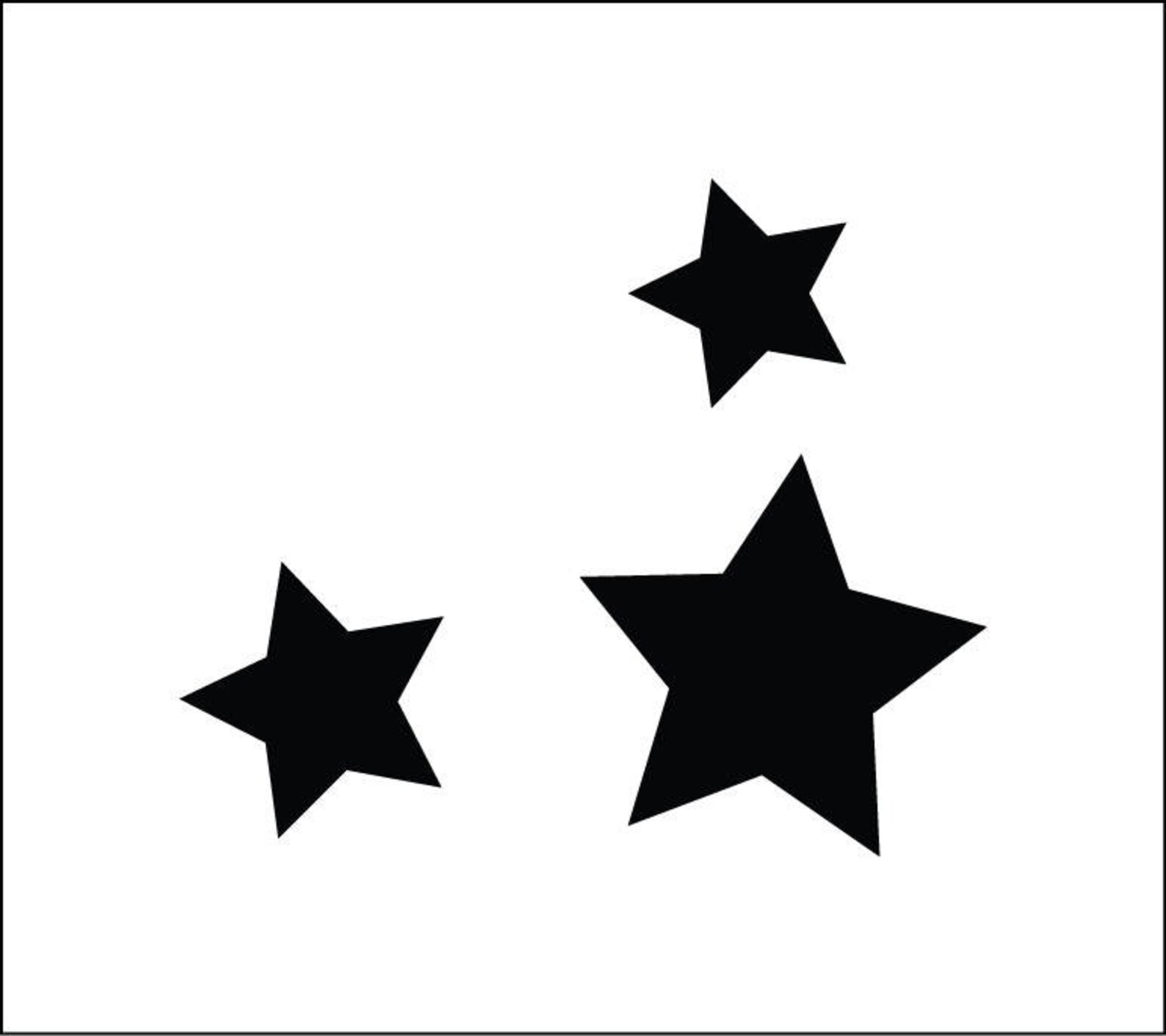 Stars. Three Small Stars. Adhesive Vinyl Stencil. (ref 190) - Etsy