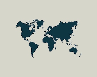 World Map Stencil - Etsy