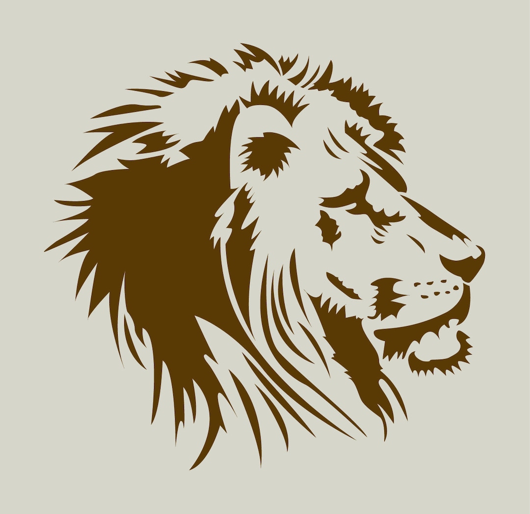 Lion. Lion Head. Lion Stencil. (ref 279) Adhesive Vinyl Stencil - Etsy