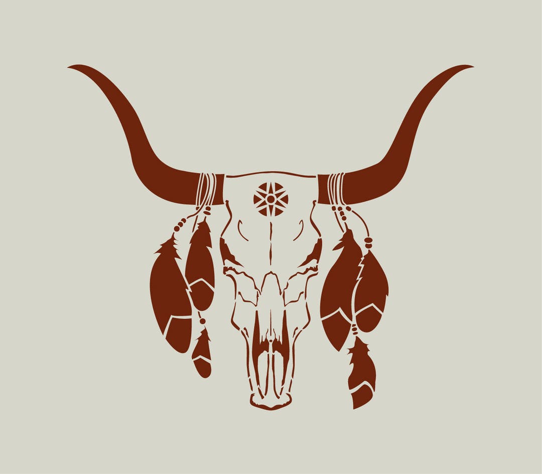 Bull Stencil. Adhesive Vinyl Stencil. Bull. Bull Skull (ref 484) - Etsy