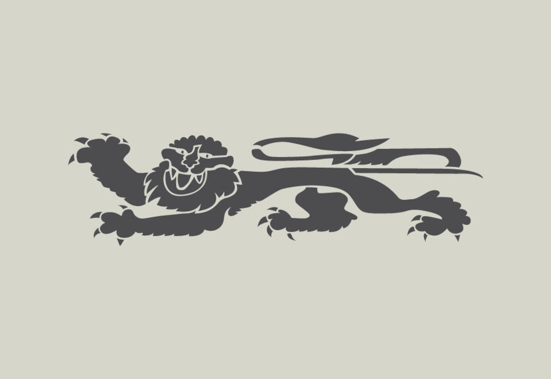 Léopard normand. Blason normand. Pochoir lion de Normandie. (ref 305 ...