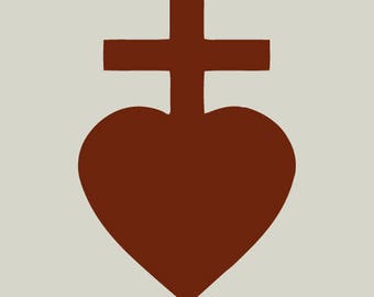 Coeur vendéen. Sacré-coeur. Symbole chouan. Pochoir en vinyle | Etsy France