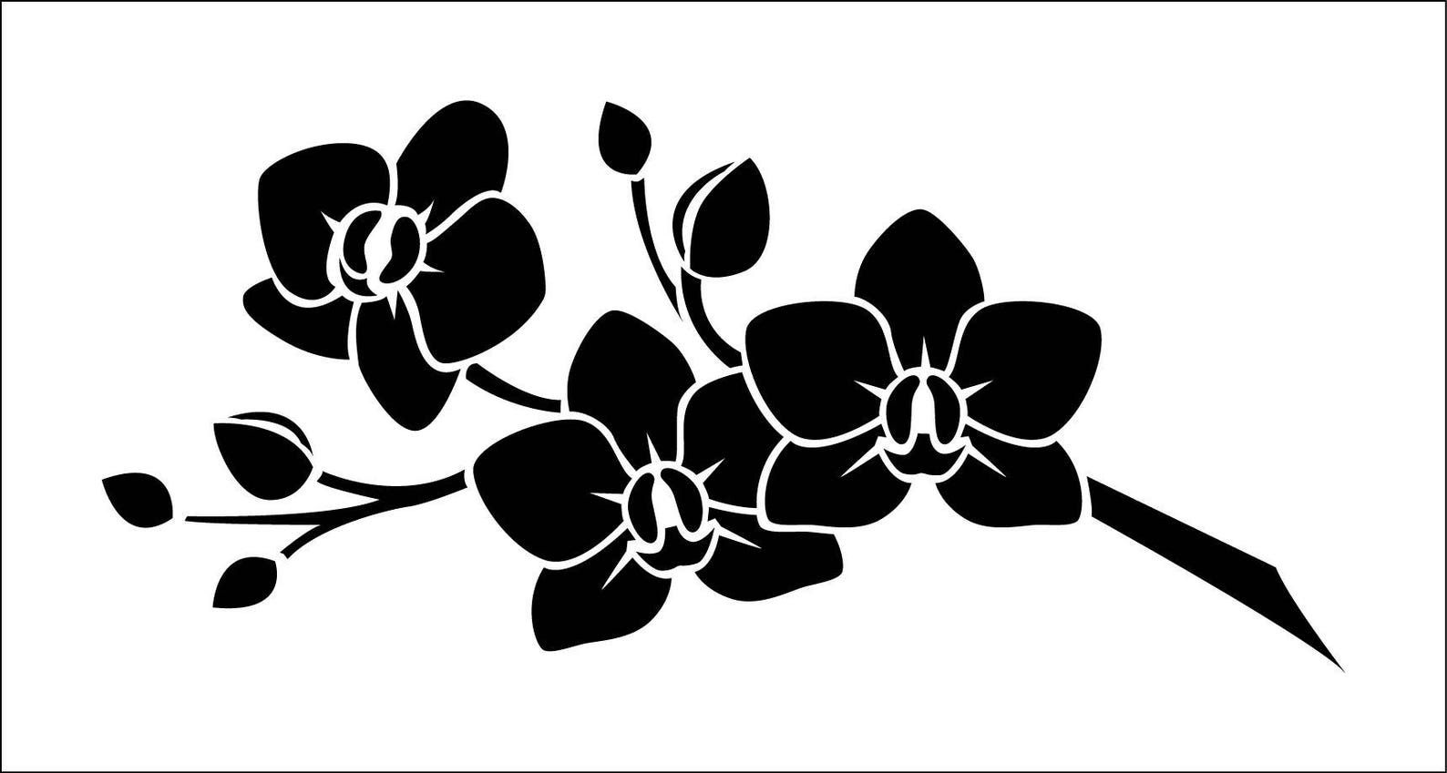 Orchid. Orchid Stencil. ref 379 Adhesive Vinyl Stencil - Etsy