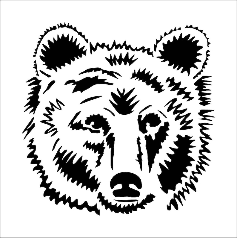 Stencil Adhesive Vinyl (ref 144) Bears Head - Etsy