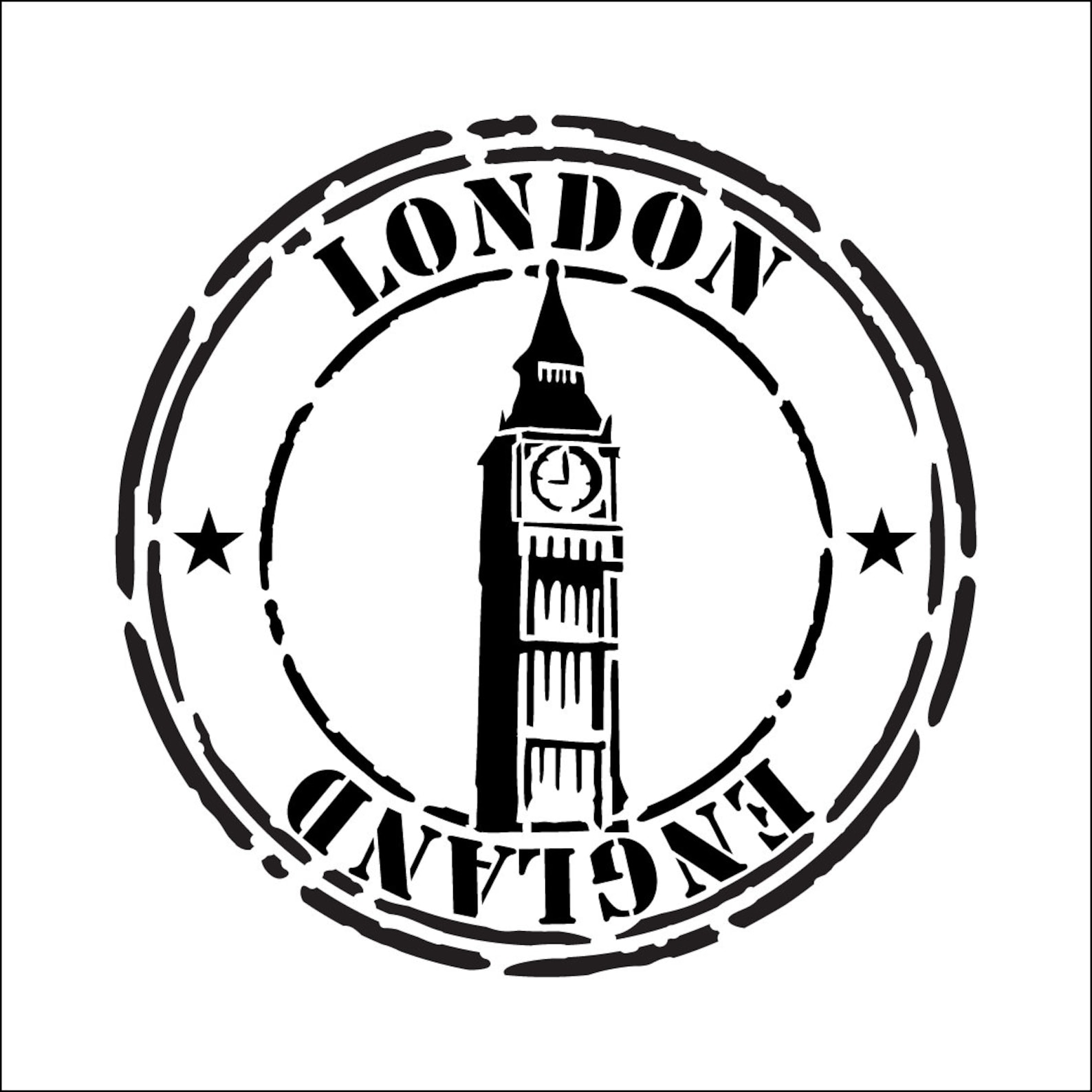 London Travel Stamp Stencil in Adhesive Vinyl (ref 898) - Etsy