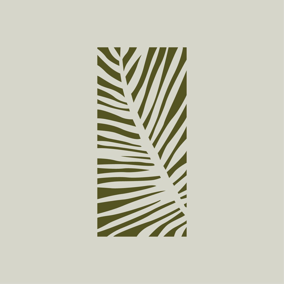 Palm Leaf Stencil. Stenciled in Negative (ref 677) - Etsy