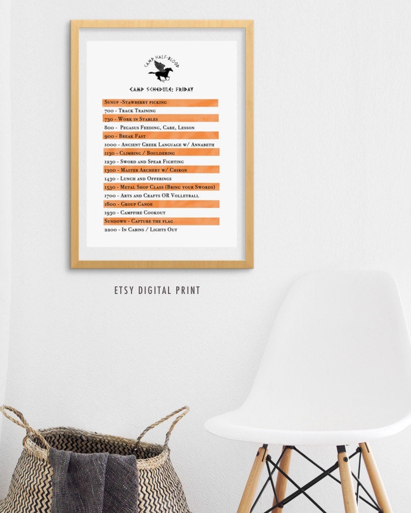 CHB Camp Schedule - Etsy Canada