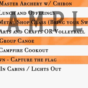 CHB Camp Schedule - Etsy Canada