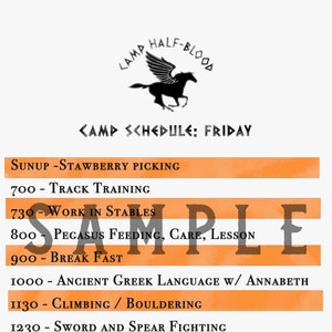 CHB Camp Schedule - Etsy Canada