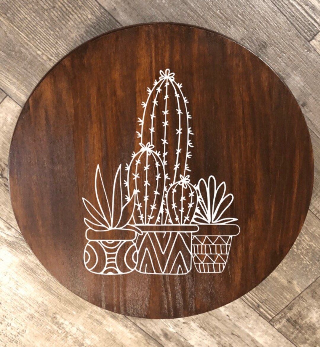Lazy Susan, Cactus, Wooden Lazy Susan,wedding Gift, Housewarming ...