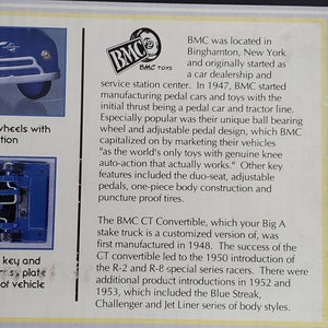 Die Cast Pedal Car 1:6 1948 BMC Stake Truck Bank Big A Auto Parts Crown ...