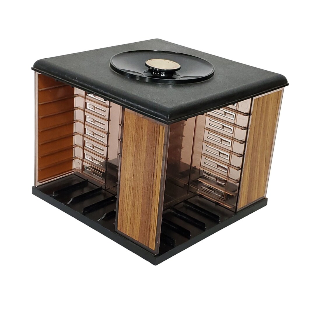 Vtg 70s 20 Cassette Tape Holder Carousel Swivel Spin Rotating - Etsy