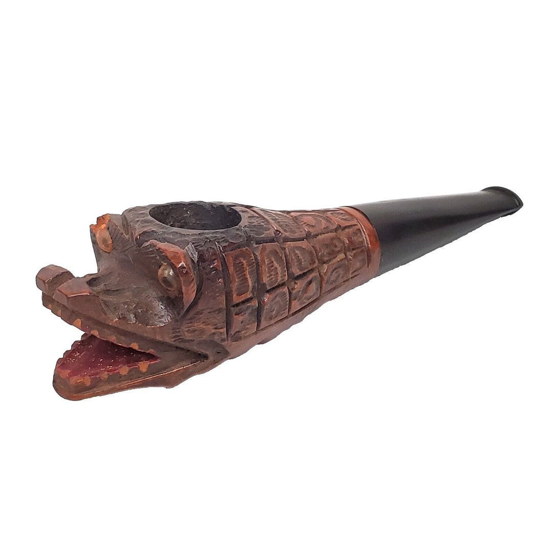 Vintage Bruyere Alligator Smoking Tobacco Pipe Crocodile Animal Reptile ...