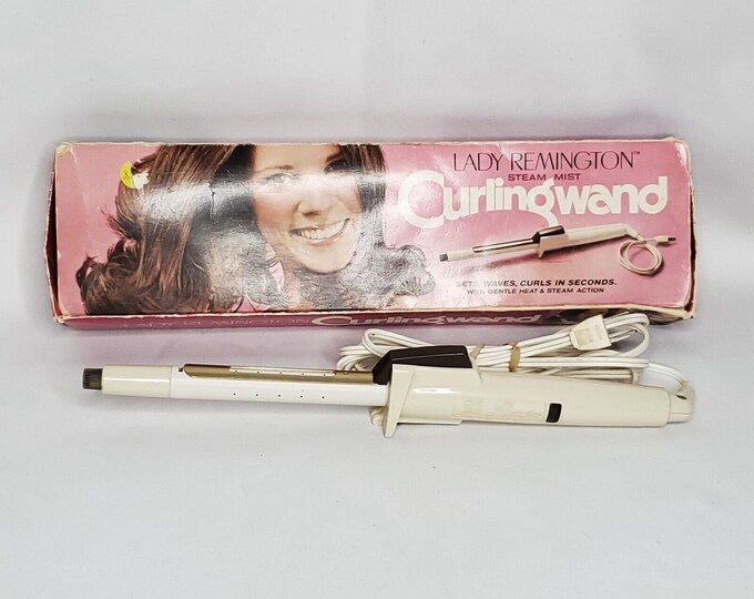 Vintage Curling Iron Wand 1 in Steam Mist Non Stick Swivel Cord Lady ...