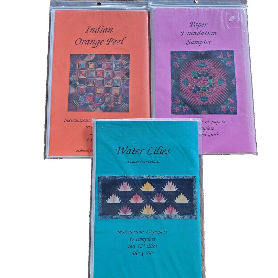 3 Karen K Stone Quilt Pattern Instructions Orange Peel Sampler Water ...
