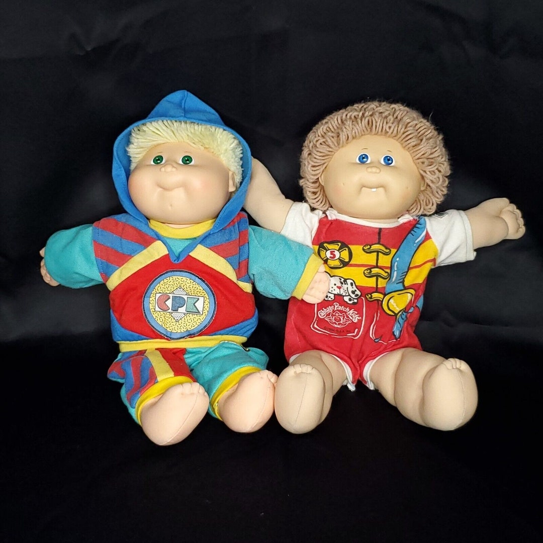 2 Vintage Cabbage Patch Kids 1985 Boy Doll One Tooth 1989 Blonde Boy ...
