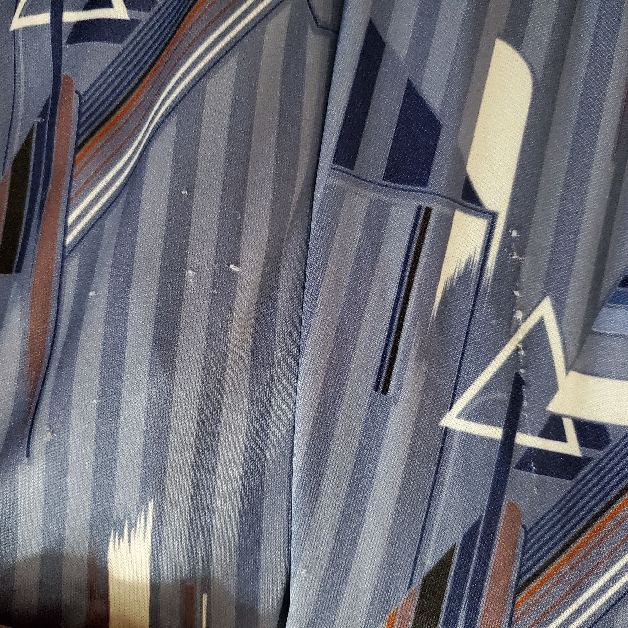 Vtg 70s Mr Jan Don Giovanni Disco Shirt M Geometric Stripe Blue Brown ...