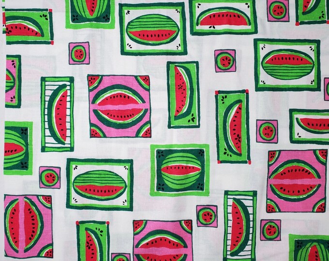 Watermelon Block Print Fabric Pink Green Red 66 X 45 - Etsy