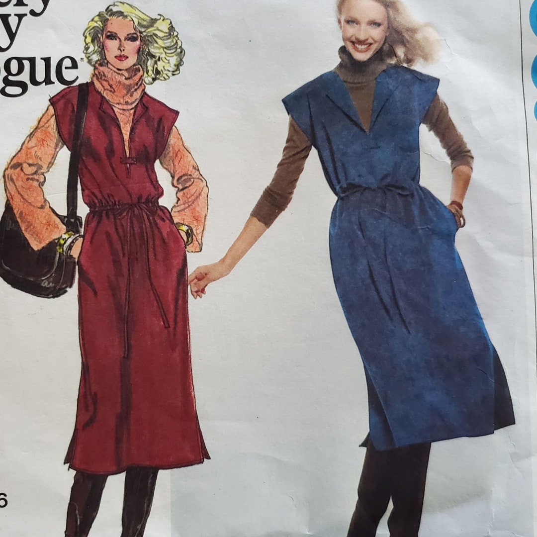 80s Christian Dior Pattern 1756 Uncut Dress Cap Sleeve Elastic Draw ...