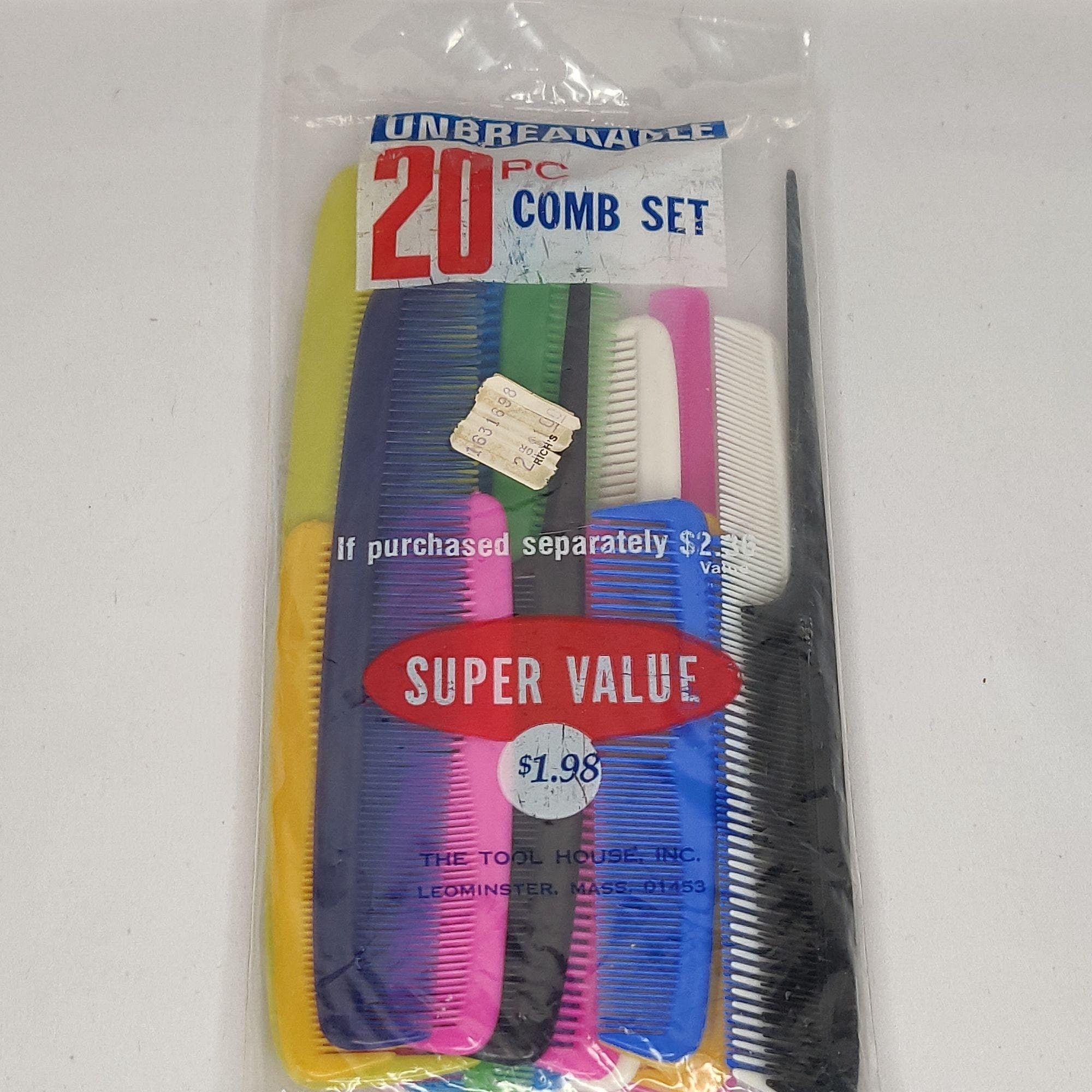 Vintage Hair Comb Set of 20 Pocket Comb Rattail Comb | Etsy