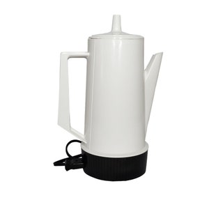 Vtg 1970s Robeson Percolator 5 to 10 Cup Perc Coffee Pot White Daisey ...