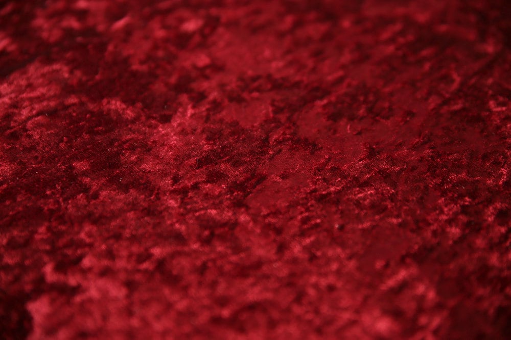 Dark Red velvet fabric by the yard Lux red velour fabric with | Etsy
