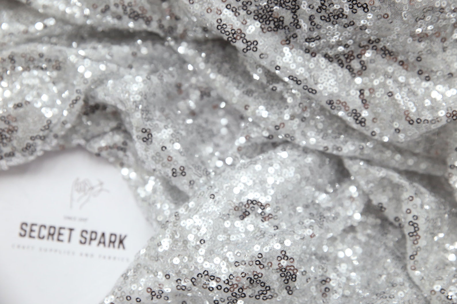 Silver Grey Sequin Fabric by the Yard spark - Etsy