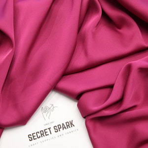 Fuchsia icon Premium Silk Satin Material for Sewing Dresses Skirts ...