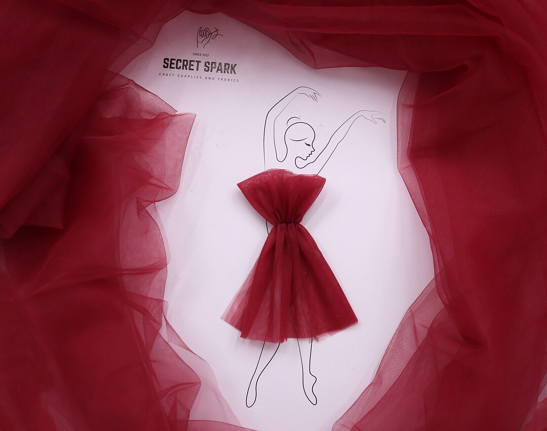 Maroon Tulle Fabric by the Yard, Luxury Maroon Tulle Fiber Wholesale ...