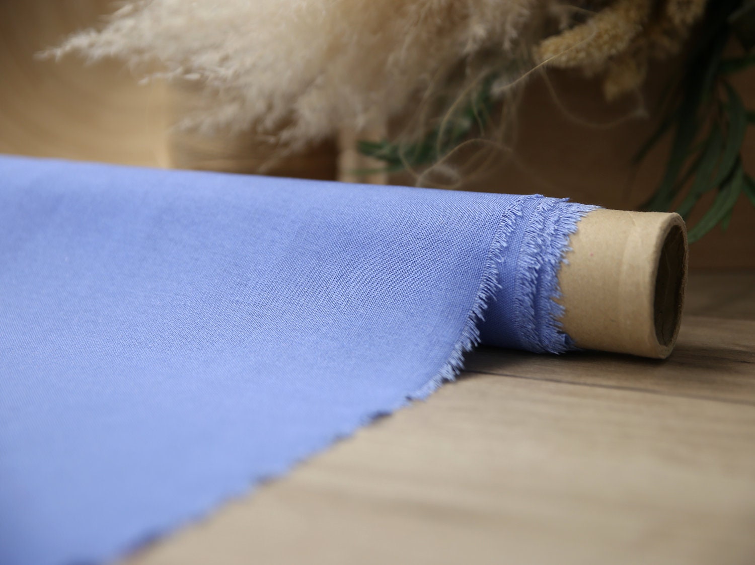 Cornflower Blue Linen Fabric by the Yard 19 Peacock Blue | Etsy