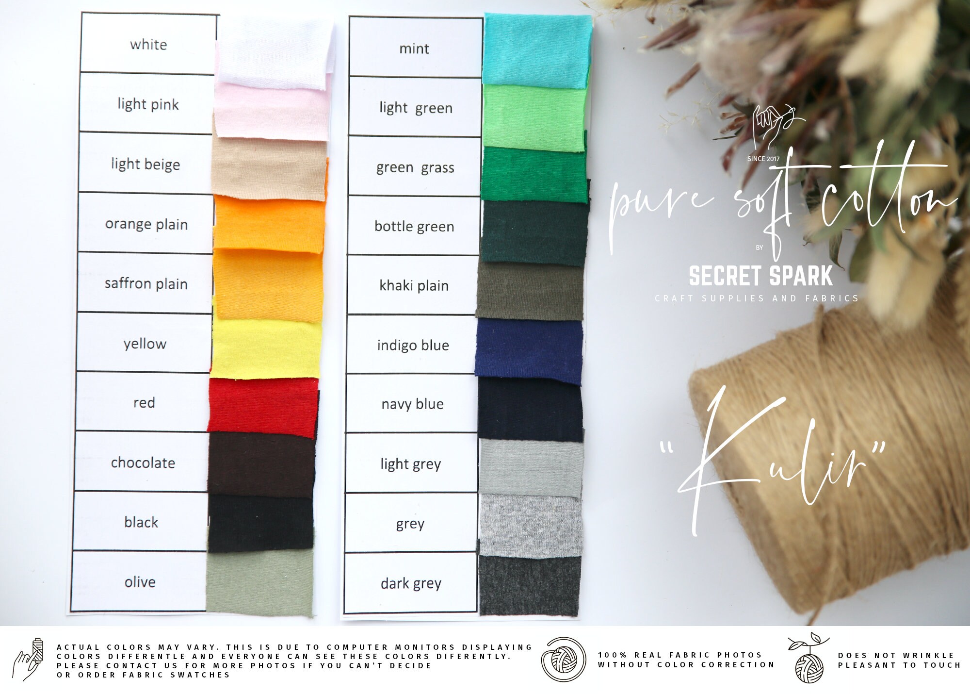 Khaki Color Chart Fabric