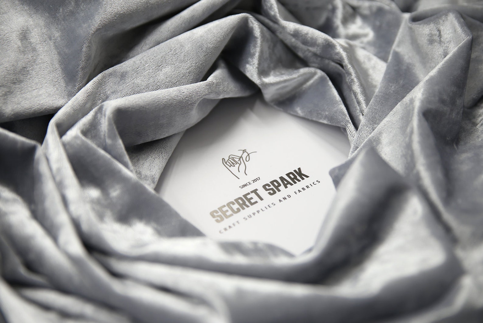 Silver color velvet fabric by the yard premium light grey | Etsy