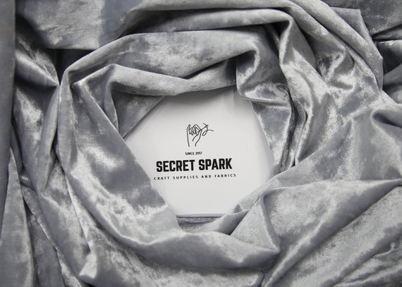 Silver Color Velvet Fabric by the Yard Premium Light Grey - Etsy