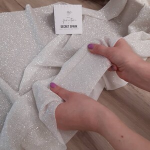 NEW Platinum on Ivory Mesh Stretch Glitter magic, Sparkle Mesh With ...