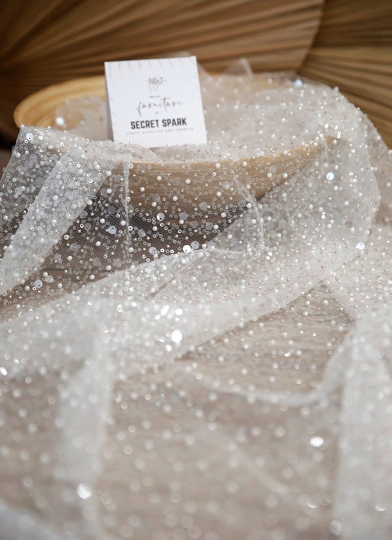Off White Sequin Fabric